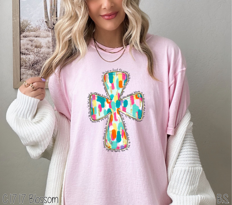 Colorful Cross For God So Loved #BS6559 – Bama Signs & Screens