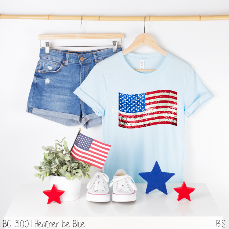 Faux Sparkle American Flag #BS6896 – Bama Signs & Screens