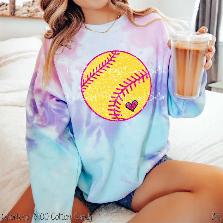 Faux Sparkly Cute Softball #BS6472 – Bama Signs & Screens