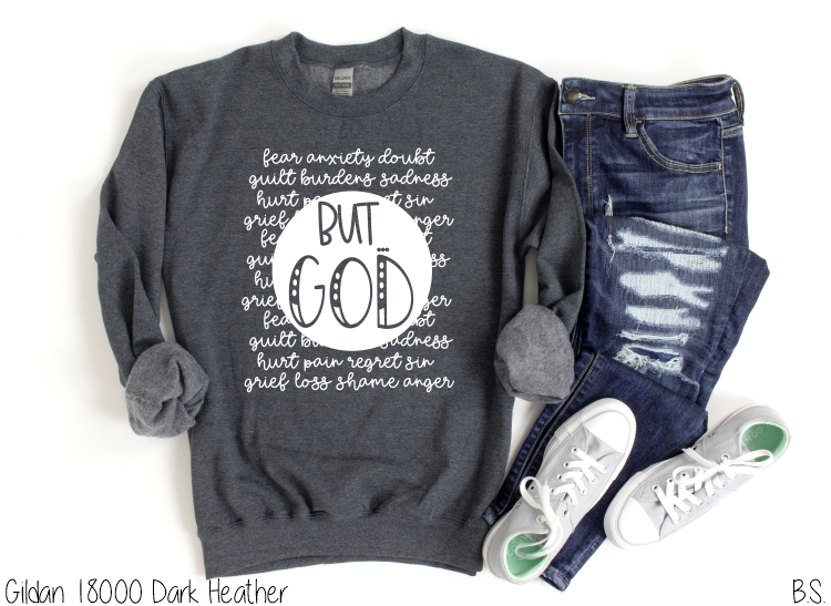 White But God Cursive With Words #BS3992 – Bama Signs & Screens