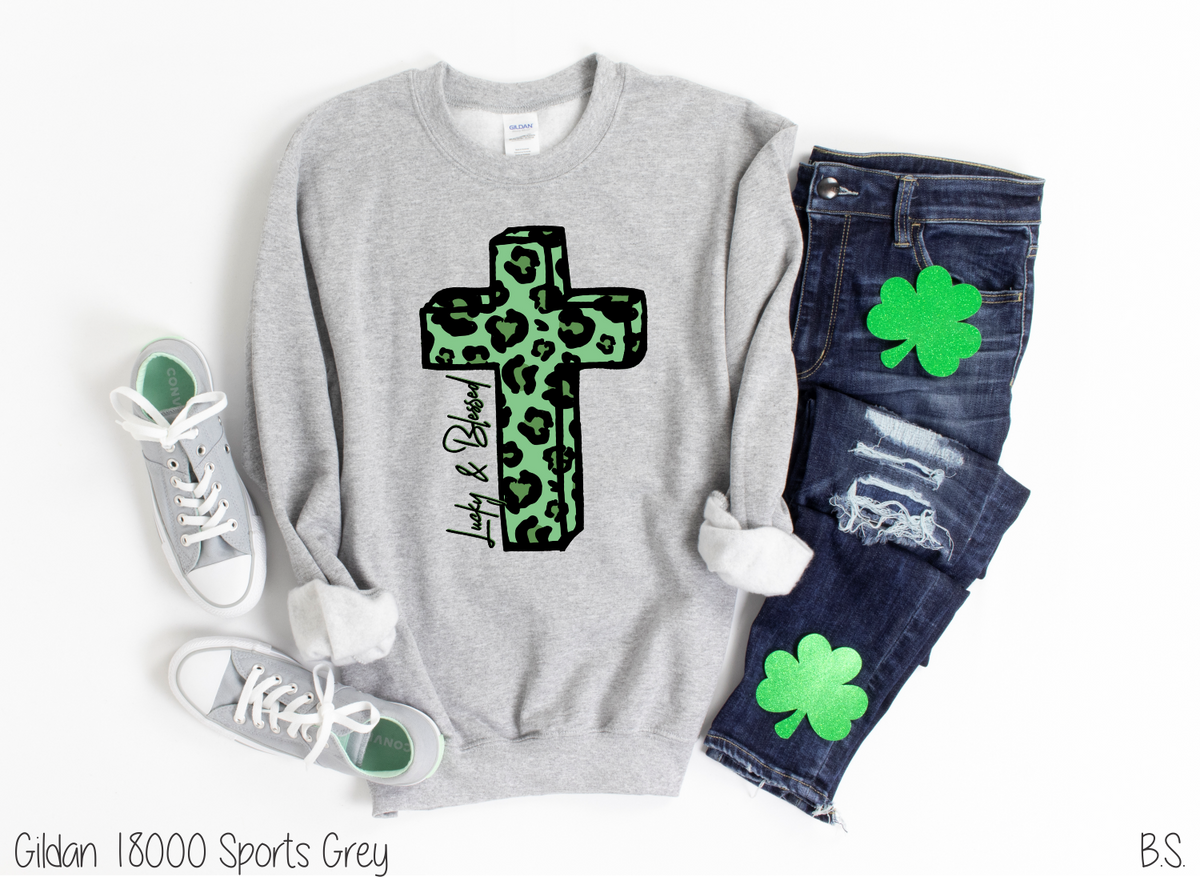 Lucky And Blessed Green Leopard Cross #BS1160 – Bama Signs & Screens